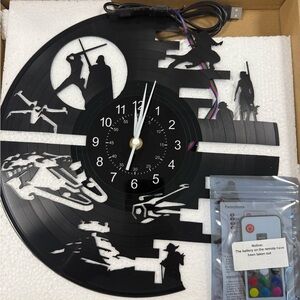 Other | Led Black Star Wars Vinyl Wall Clock New | Poshmark